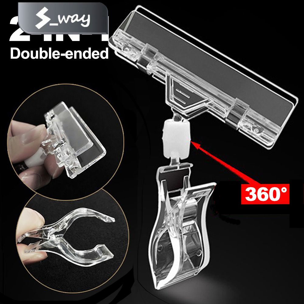 Transparent Advertising Clips Double-ended Plastic Shelf Clamp Sign ...