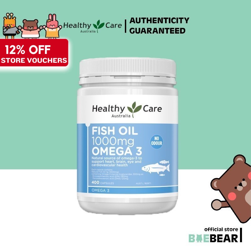Healthy Care Fish Oil 1000mg Omega 3 400 Caps | CoEnzyme Q10 150mg ...