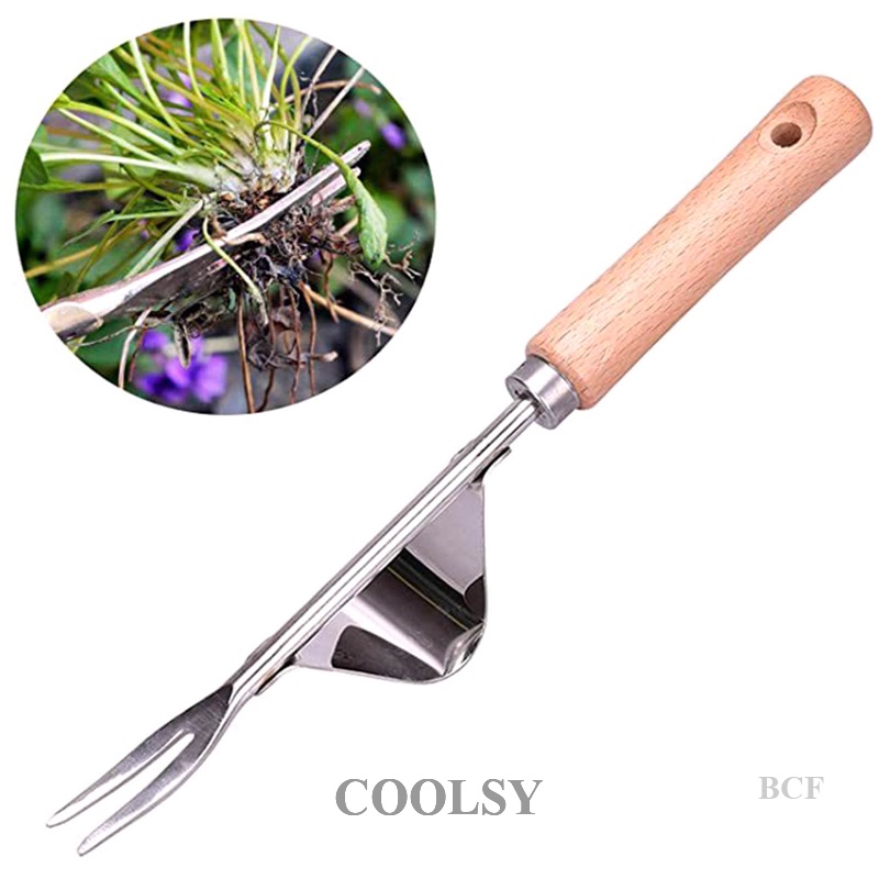 COOLSY Steel Root Extractor Wooden Hand Weeder Removal Machine Weed ...