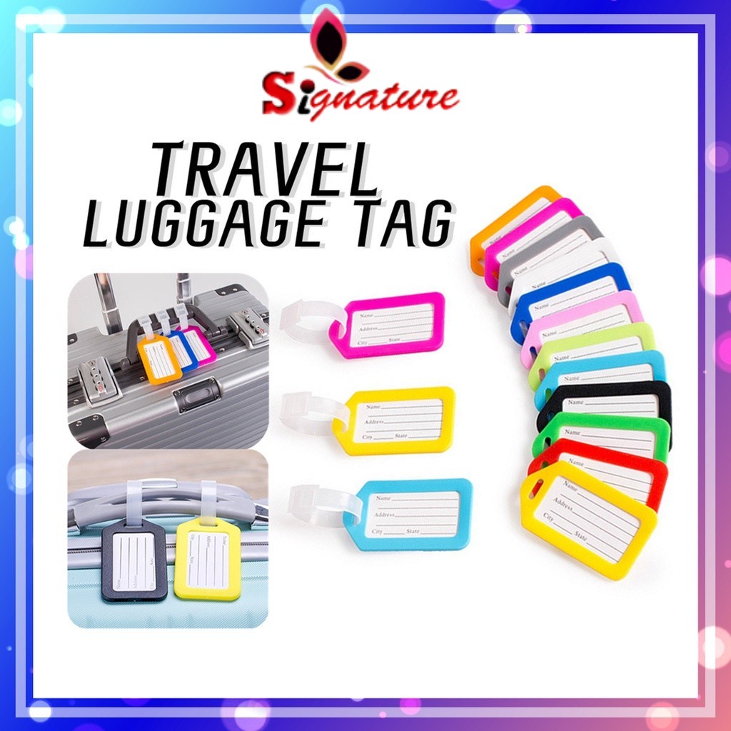 Travel Luggage Tag Plastic Address Name List Contact Label Suitcase ...
