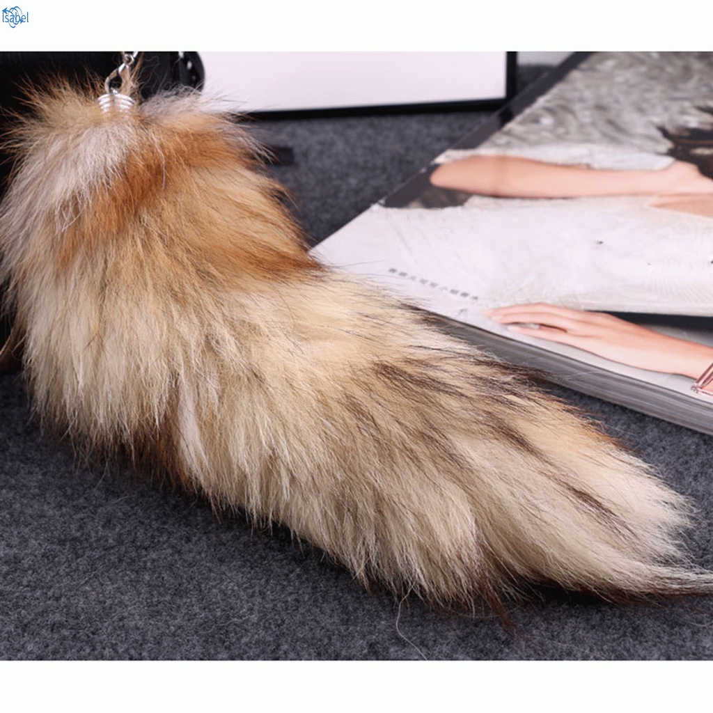 Ladies Oversized Fox Tail Keychain Unique Bag Ornaments Creative ...