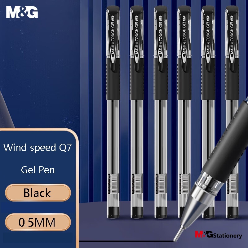 M&G Black Gel Ink Pens Signature Pens Q7/0.5mm Black Ink Gel Pens ...
