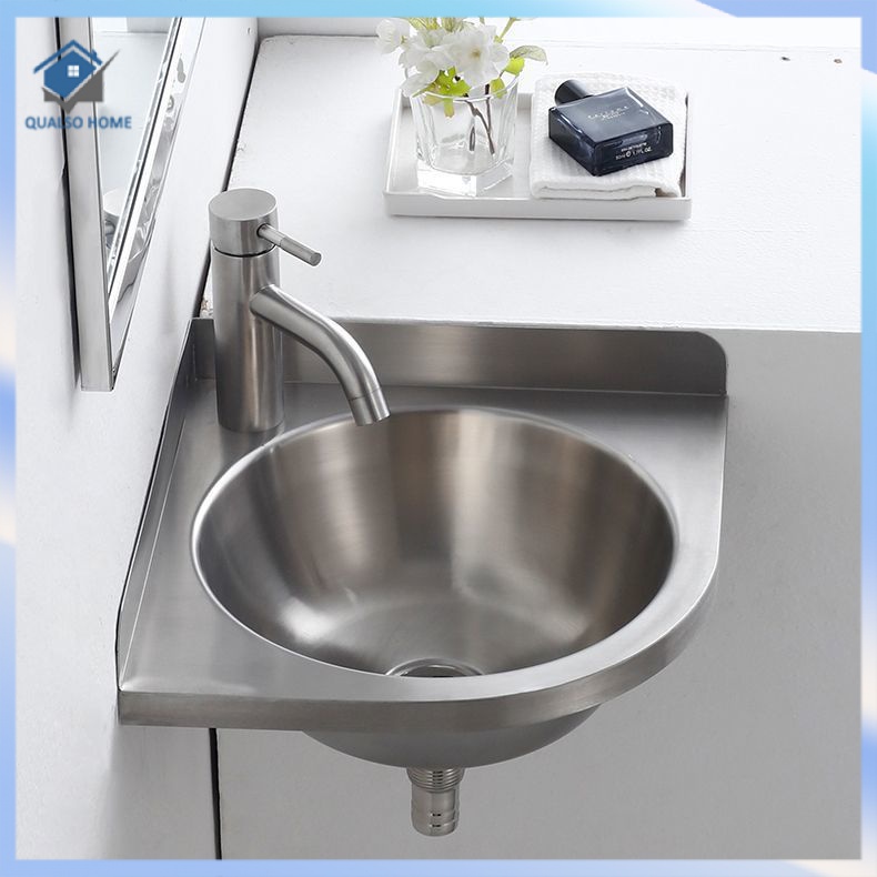 304 Stainless Steel Triangle Wash Basin Wall-Mounted Washbasin Small ...