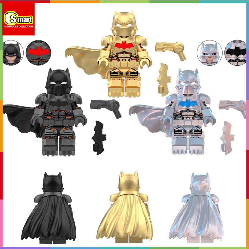 Superhero Series Thermal Batman Mini Figure Black and White Gold Batman ...