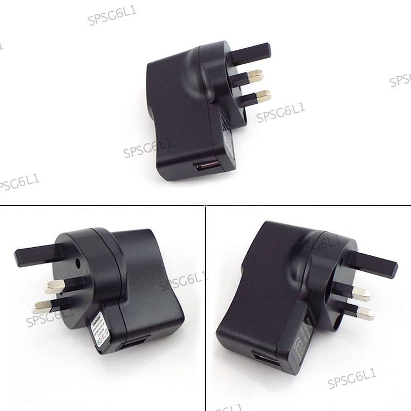 UK plug 3pin 100V-240V AC to USB Port DC Power Supply 5V 1A 2A 3A ...
