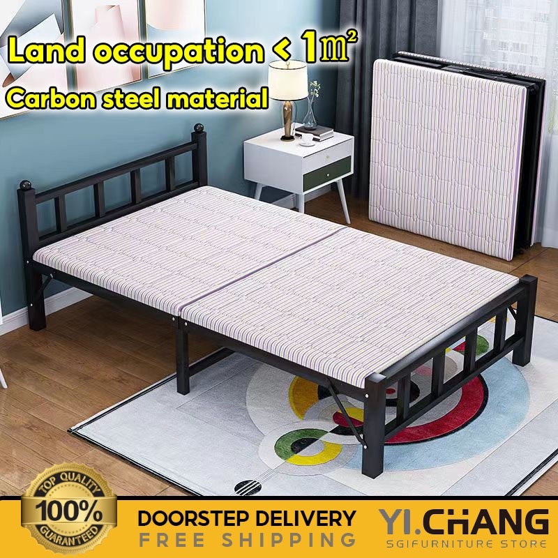 Folding Bed Frame Single Bed/Office Portable Iron Bed/Rental House ...