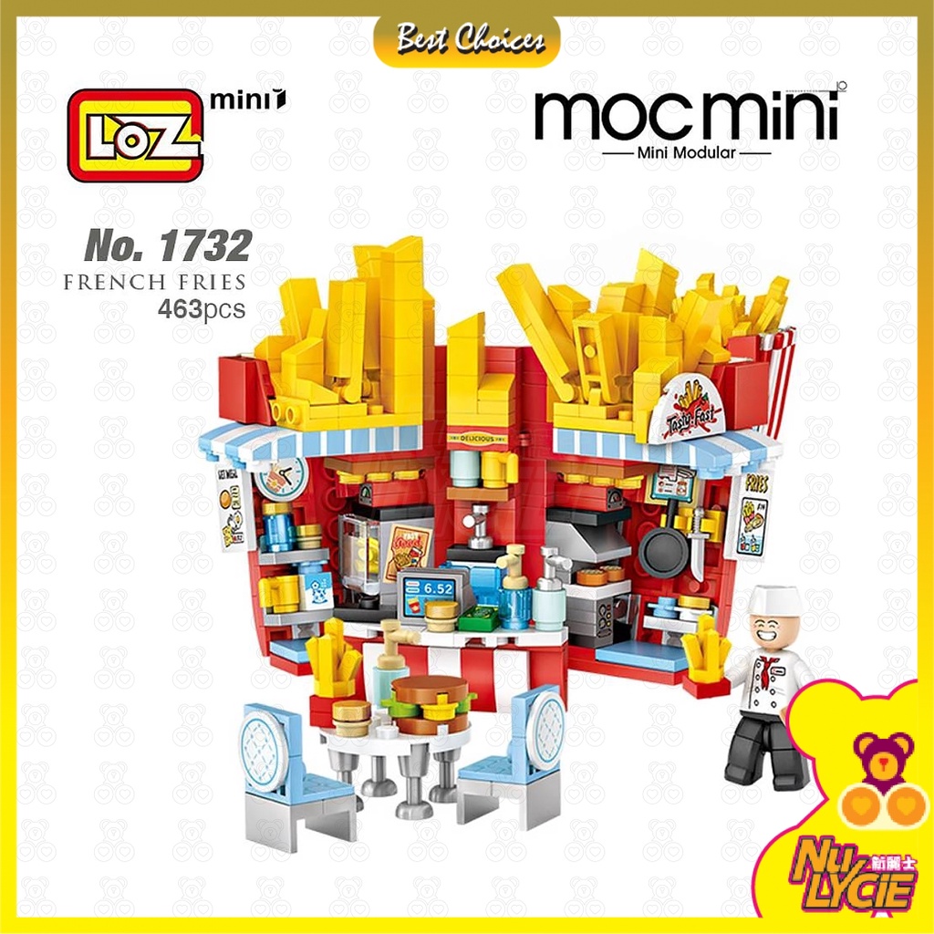 LOZ1732 MINI French Fries Fast Food Chain Restaurant Cafe Building ...