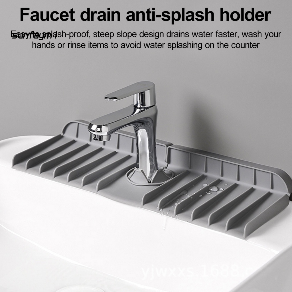 SUNFA Kitchen Sink Drain Mat Sink Water Splash Guard Foldable Silicone ...