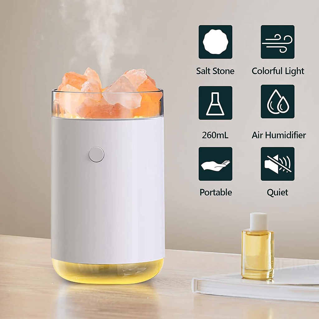 Himalayan Salt Lamp Humidifier,Cool Mist Humidifier for Bedroom,Mini ...