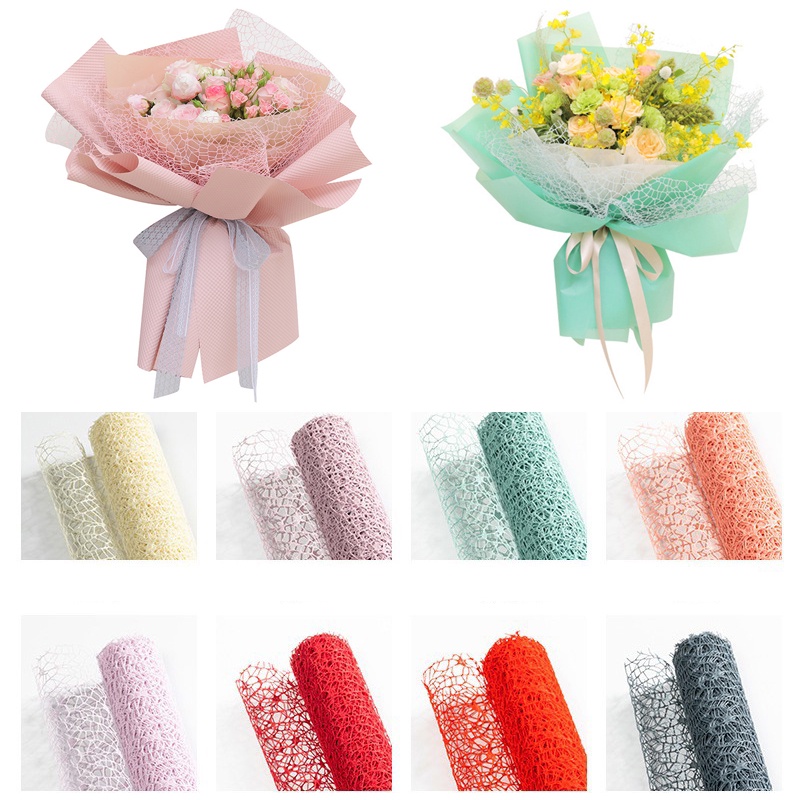 Valentine's Day Mother's Day Netting Flower Bouquet Wrapping Jacquard ...