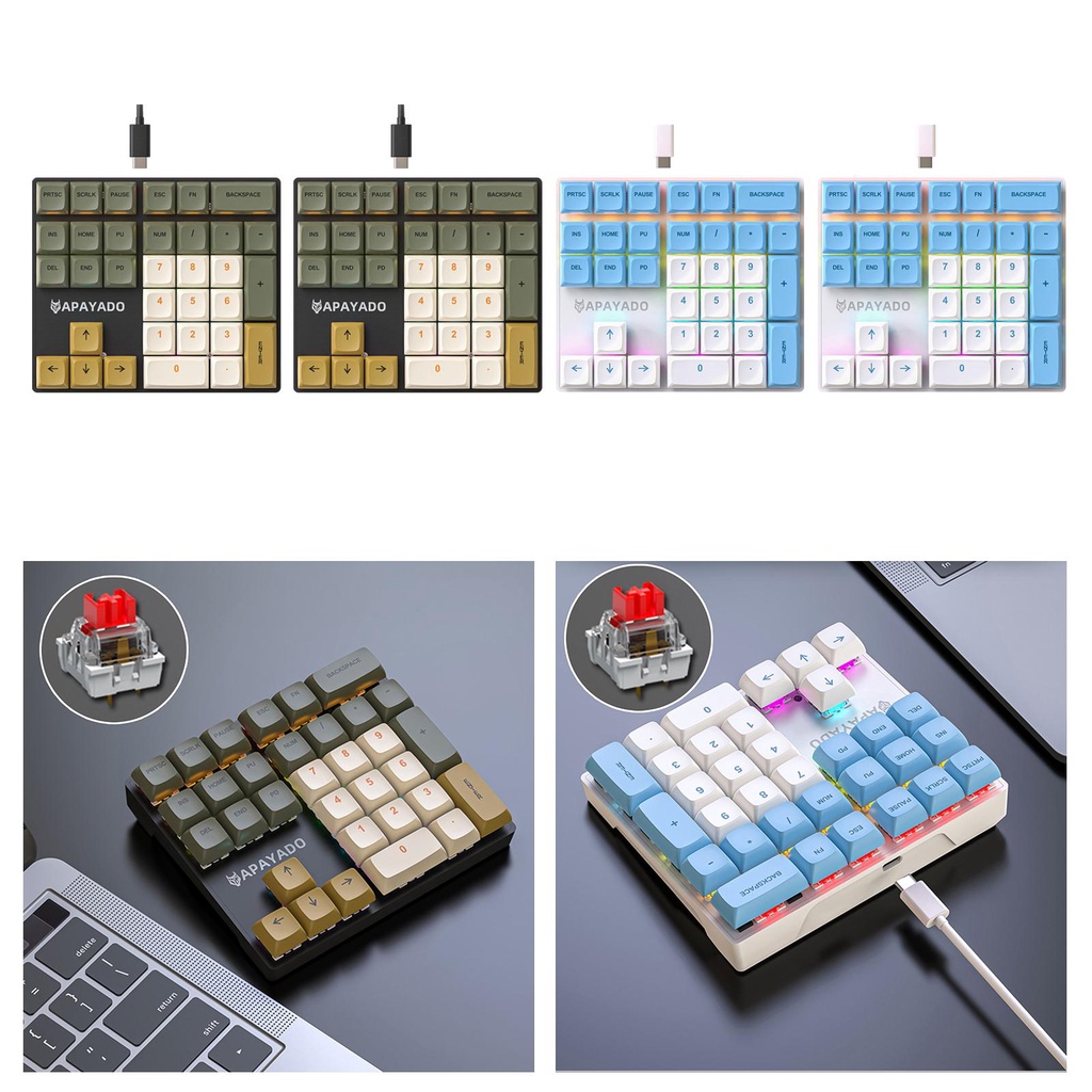 [szxflie3xh] 33 Mechanical Numeric Keypad Easy to Use Mini Pudding ...
