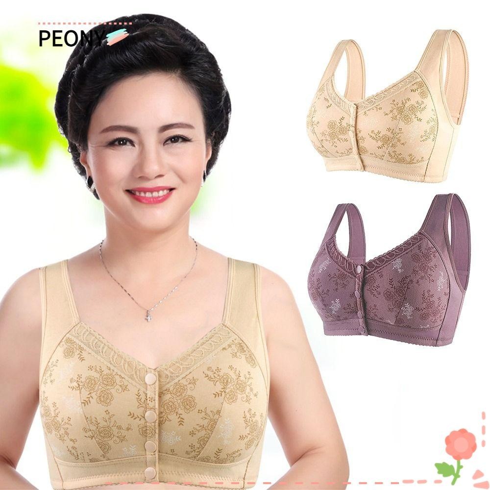 PEONIES Stylist Bra for Seniors Front Closure Brassiere Full Cup Bra ...