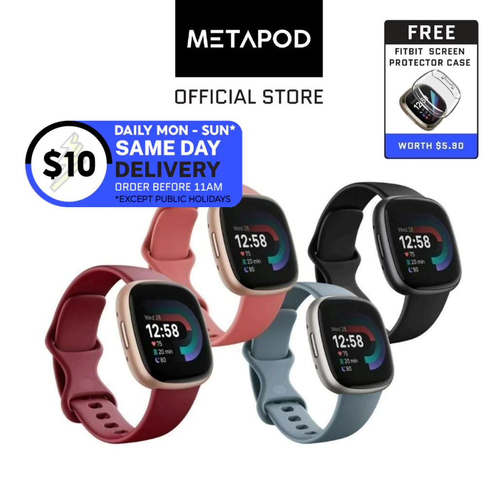 (SAME DAY DELIVERY) Fitbit Versa 4 - Lightweight Fitness Watch, Daily ...