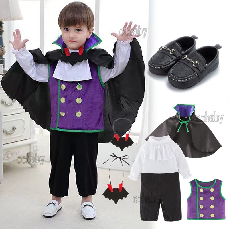 4Pcs Sets Vampire Costume for Boys Halloween Dracula Cosplay Festival ...