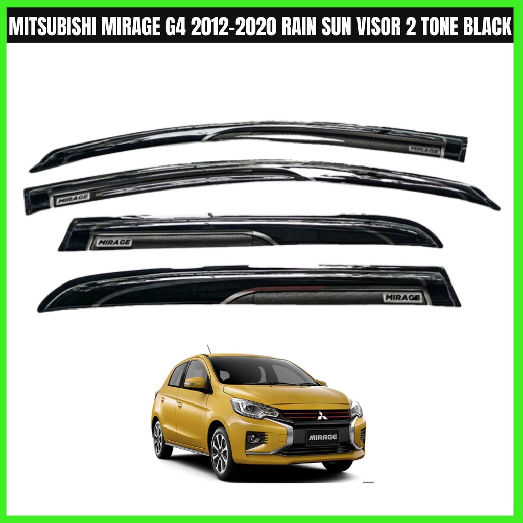 MITSUBISHI MIRAGE G4 2012-2020 RAIN SUN VISOR 2 TONE BLACK | Shopee ...