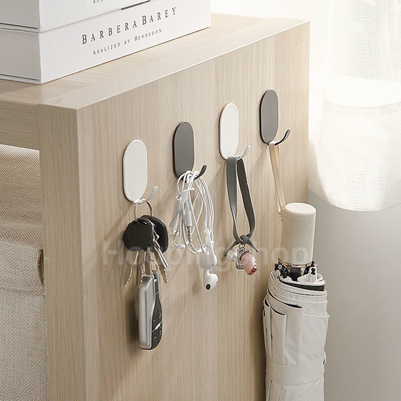 5pcs Stainless Steel Hook Metal Hook Holder Without Nails Strong Sticky ...