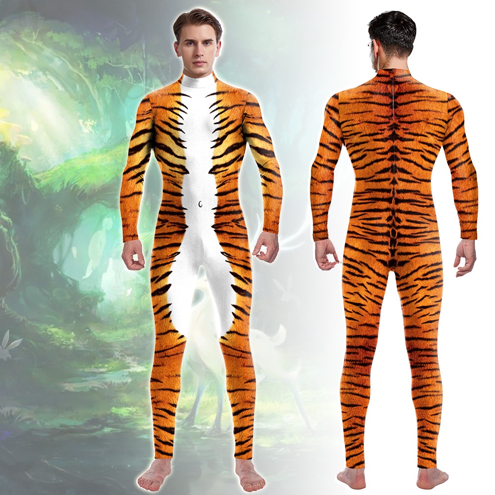 Cosplay Animal Jumpsuit Tiger Snake 3D Print Halloween Carnival Party ...