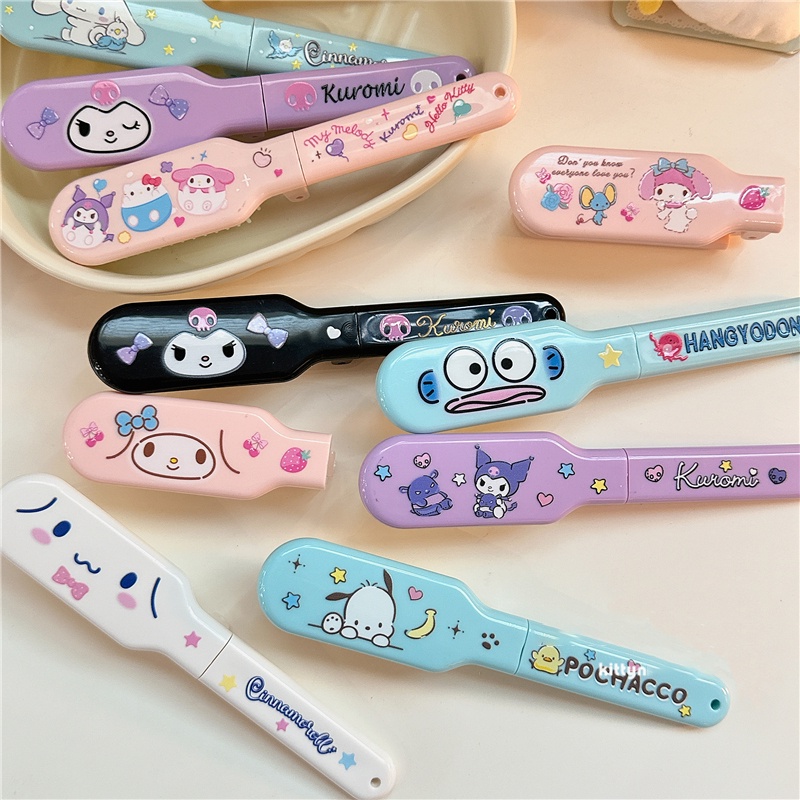 Sanrio Hello Kitty Foldable Hair Comb Anime Kuromi My Melody Scalp ...