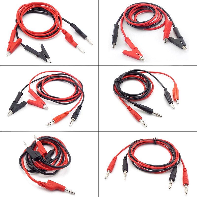 4MM Banana Plug Alligator Clips Electrical DIY Test Lead Crocodile Test ...