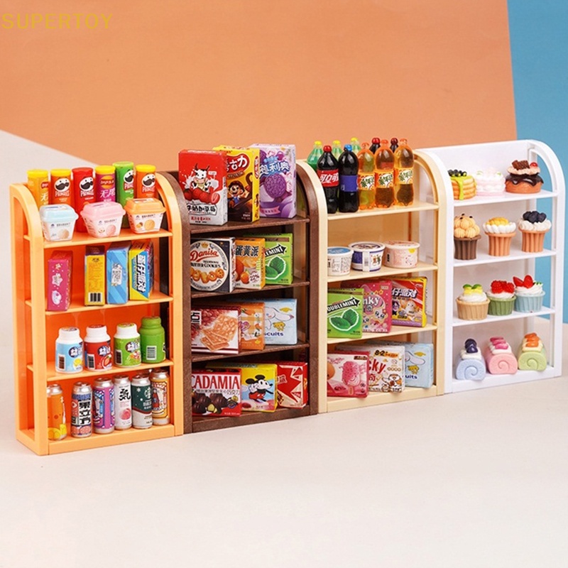 SUPERTOY 1:12 Dollhouse Miniature Supermarket Shelf Display Stand ...