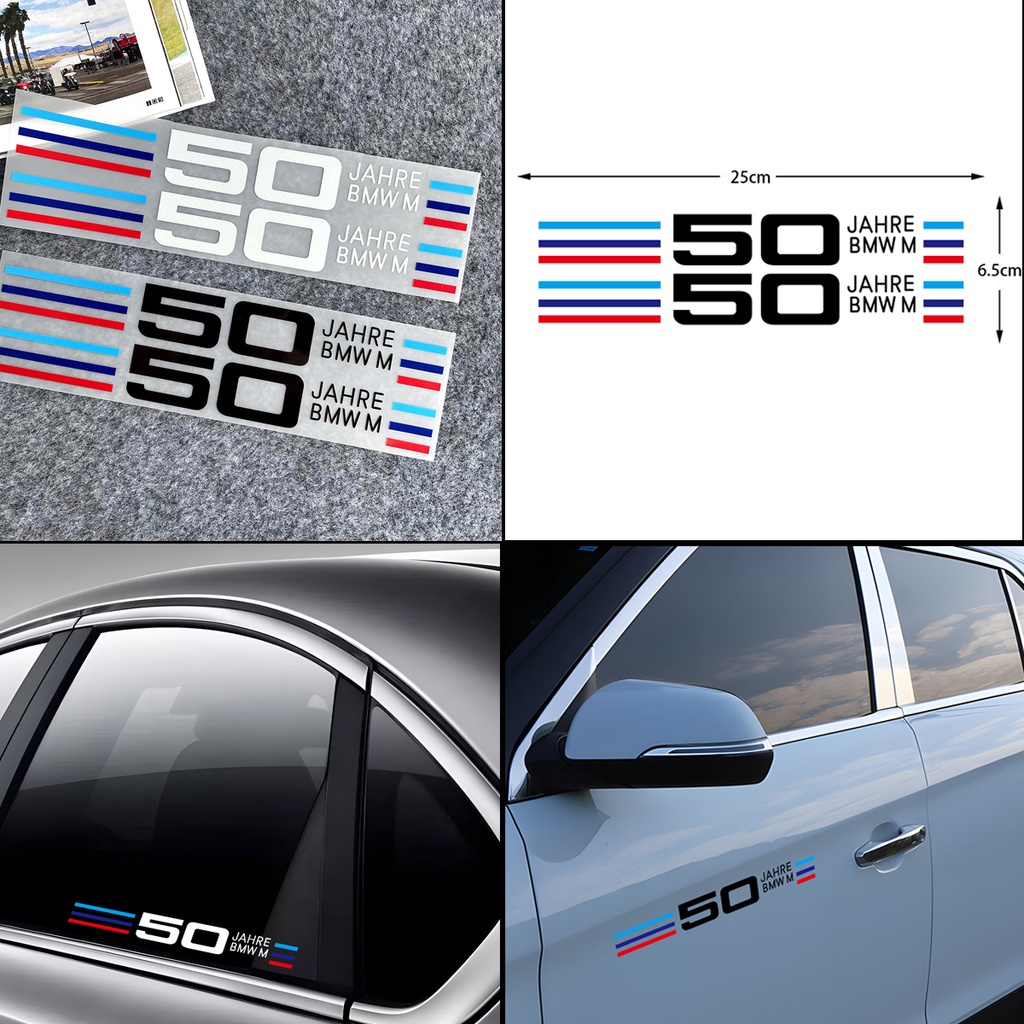 Reflective BMW 50th Anniversary Car Window Sticker JAHRE BMW M Logo Car ...