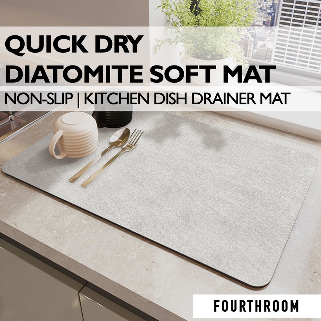 Quick Drying Diatomite Soft Kitchen Mat | Kitchen Dish Drainer Mat ...