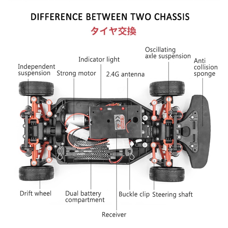 NEW 1/10 Rc Drift Car New Upgrade Chassis 4WD 70KM/H RC Car Shock ...