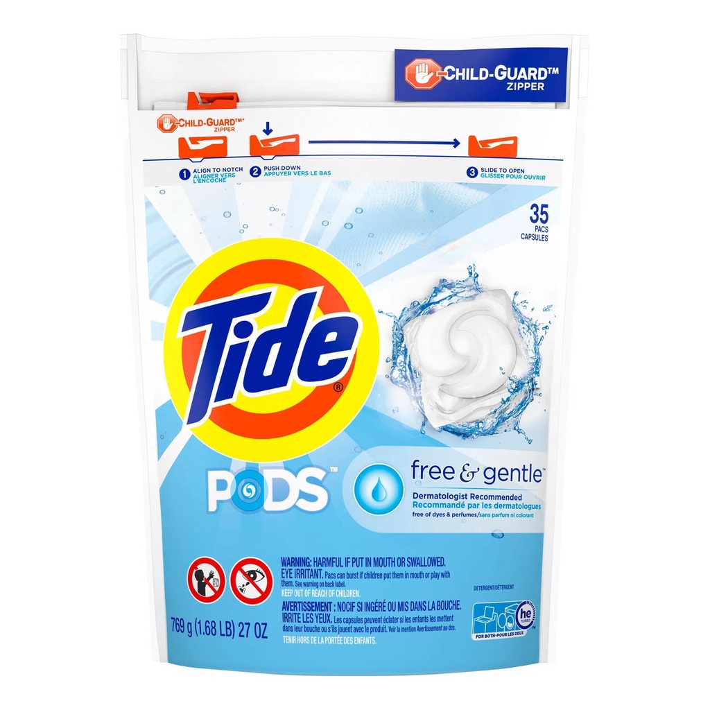 Tide Liquid Laundry Detergent Capsules Ultra OXL 26pcs Free & Gentle ...