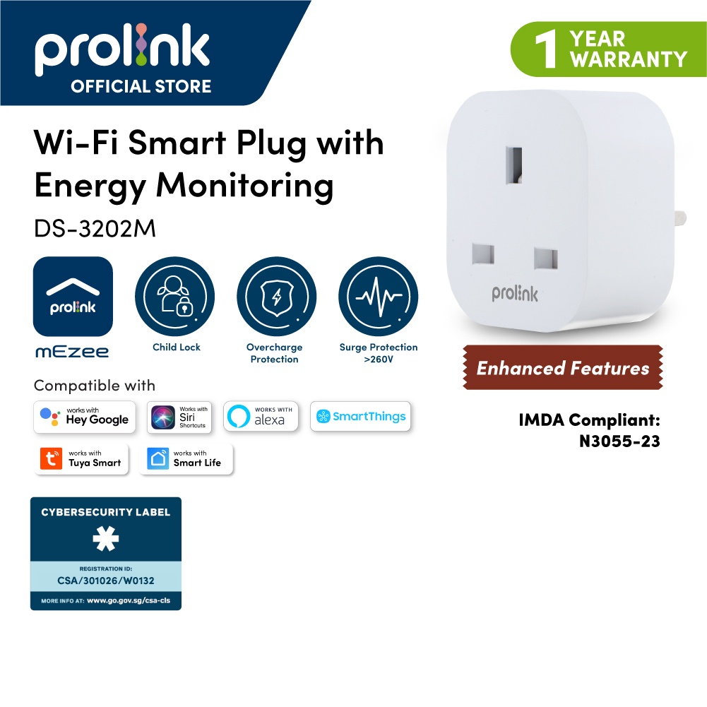 [Upgraded Features] Prolink mini WiFi Smart Plug Socket with Energy ...