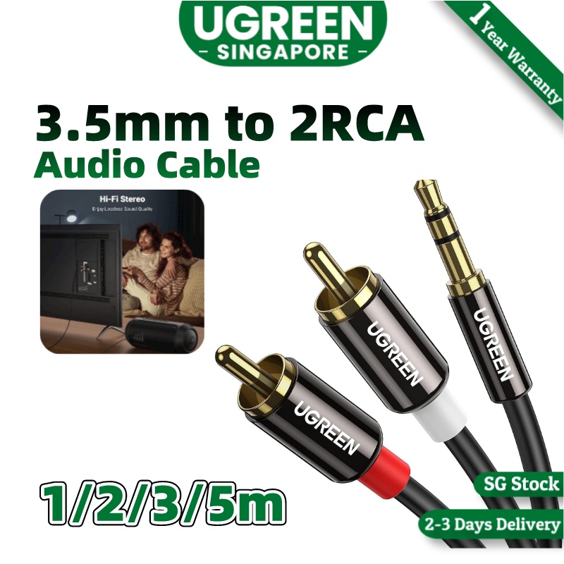 UGREEN 3.5mm to RCA Cable, RCA Male to Aux Audio Adapter HiFi Sound ...