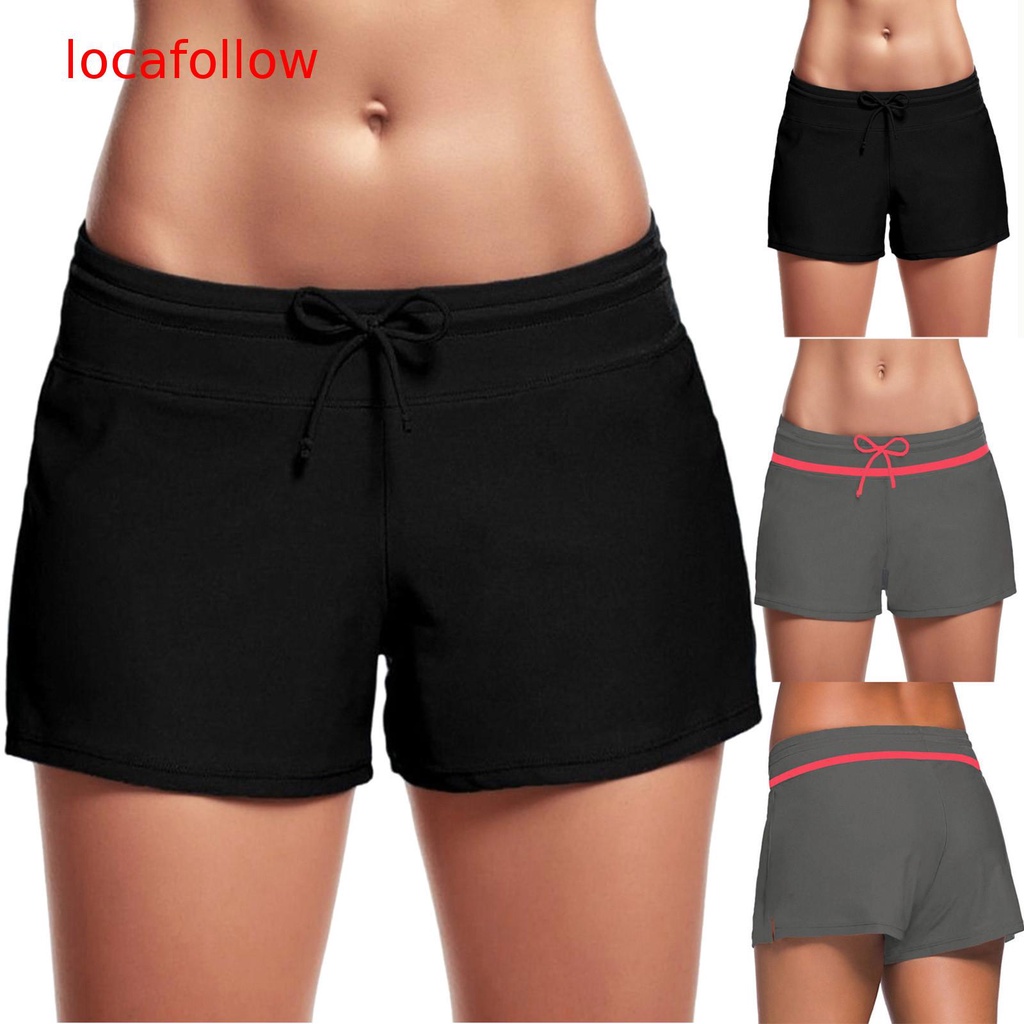 【locafollow】 High Women Bottoms Swim Bikini Waist Shorts Briefs Ruched