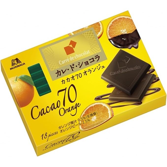 Morinaga Confectionery Carre de Chocolat Cacao 70 Orange 18 pieces ...