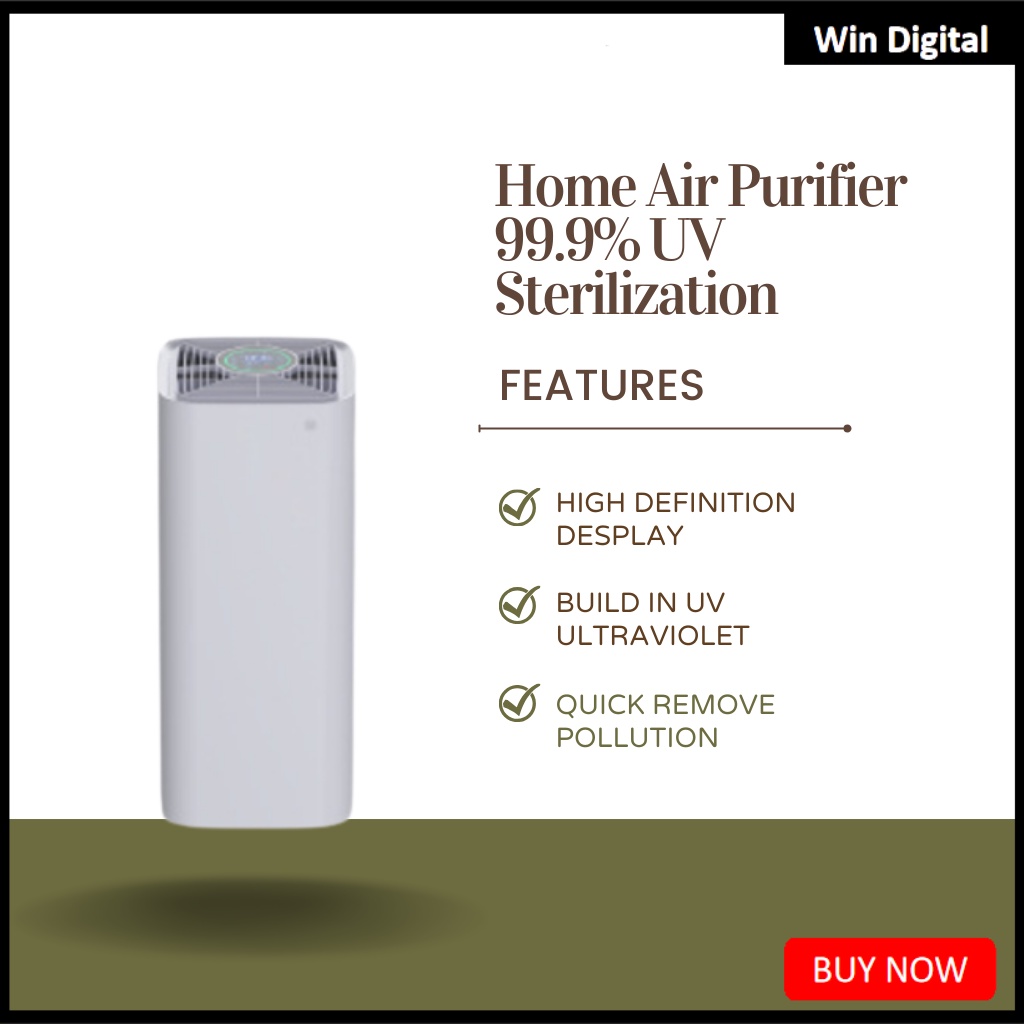 Home Air Purifier 99.9% UV Sterilization PM2.5 Purification System 360 ...