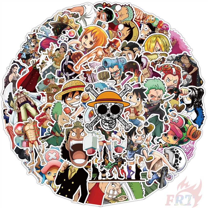 50Pcs/Set One Piece Series 05 Stickers DIY Fashion Waterproof Doodle ...