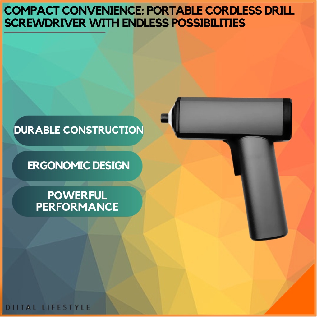 1500mAh Portable Screwdriver Rechargeable Cordless Drill Screwdriver ...