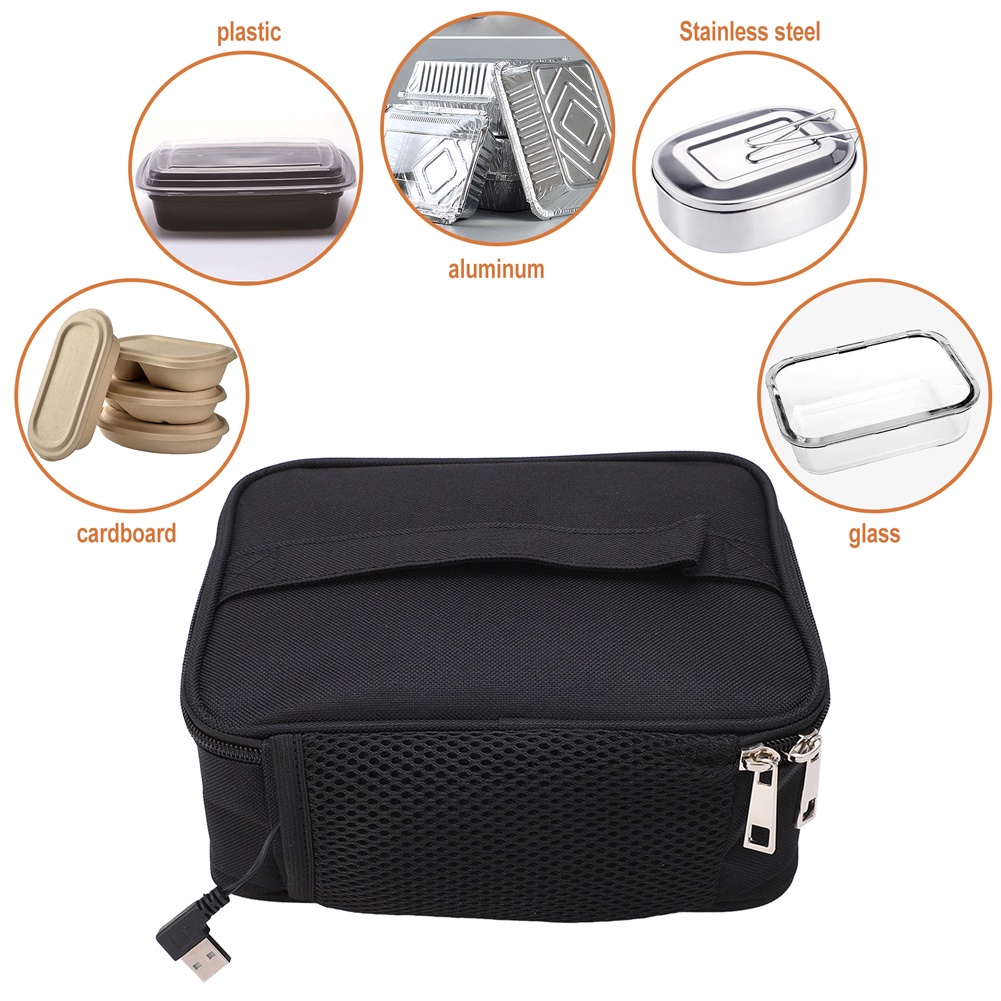 USB Camping Electric Lunch Box 2.7L Food Warmer Thermal Bag Thermal ...