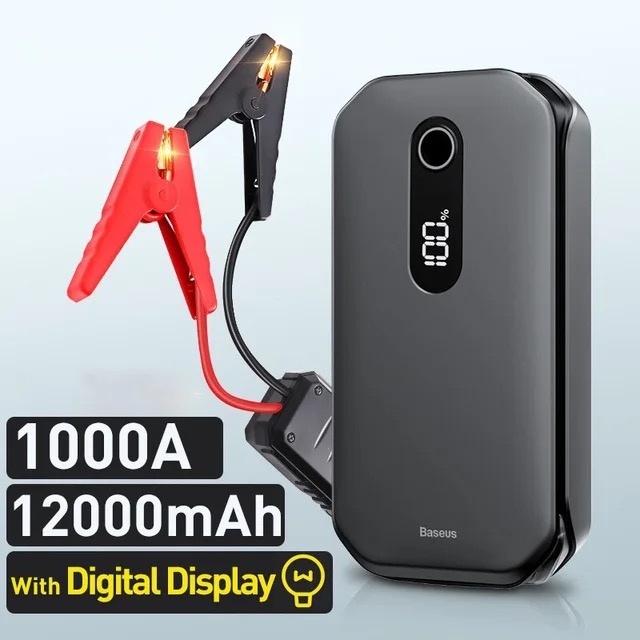 【SG Stock】Baseus 12000mAh Car Jump Starter Power Bank 3.5L/6L 1000A Car ...
