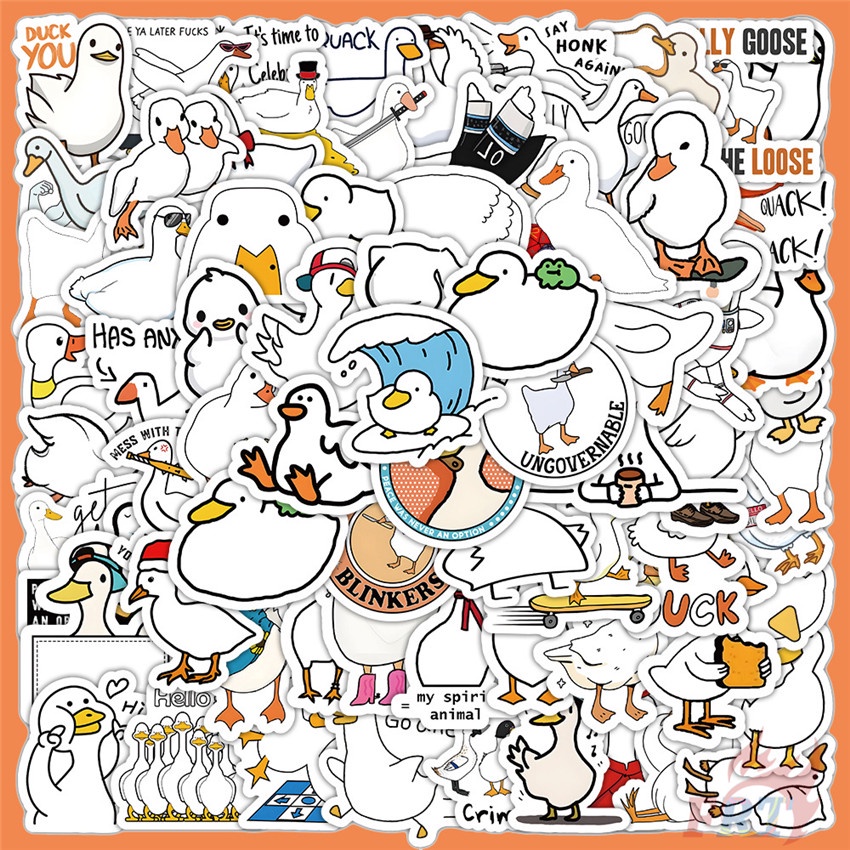 100Pcs/Set Funny Duck Mini Stickers DIY Fashion Waterproof Doodle ...