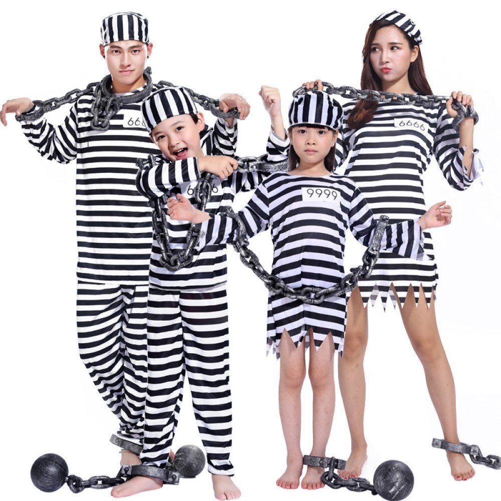 New Halloween cosplay Anime Prison Uniform Costume Classic Striped ...