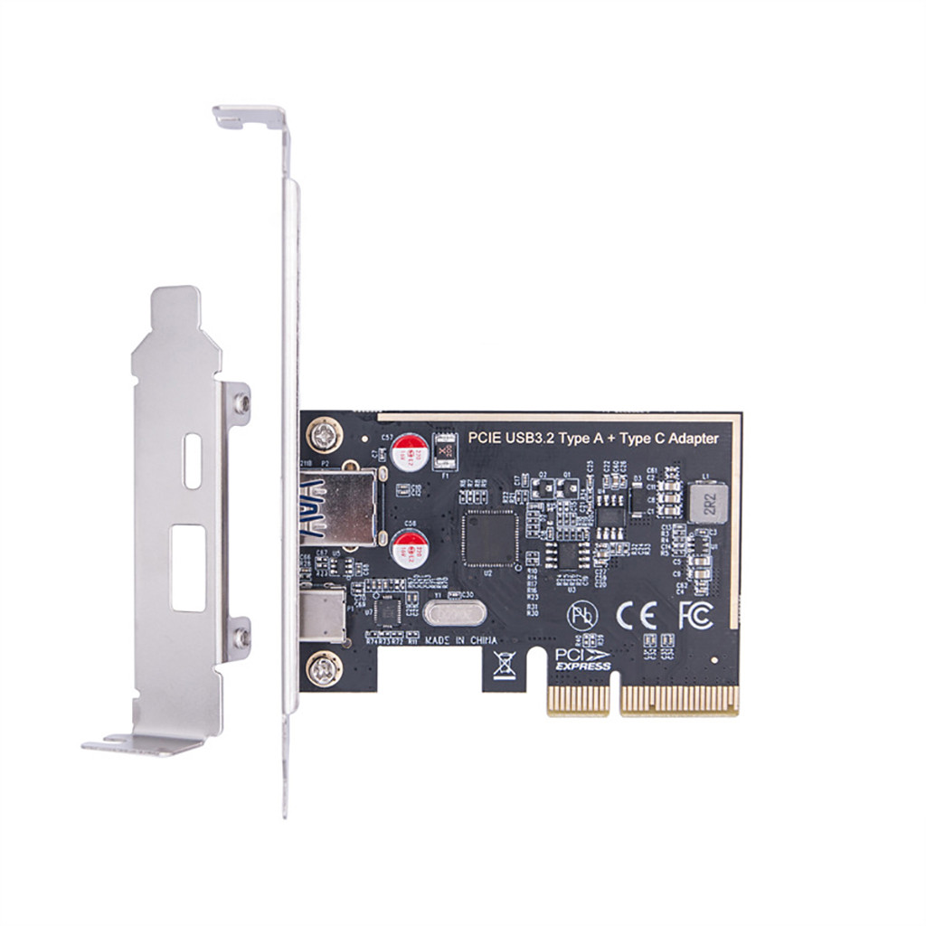 PCI-E X4 to 2-port TYPE-C+A Expansion Card USB3.2 gen2 Dual-Channel ...