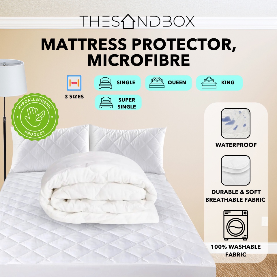 Waterproof Mattress Protector Washable Microfiber Single Queen King ...