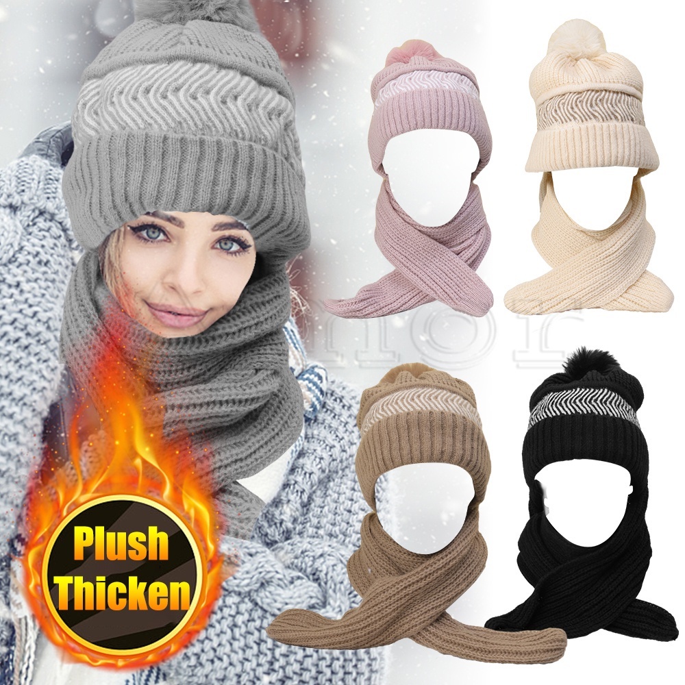 Ear Protection Bonnet Elastic Plush Knitted Earmuffs Cap Winter Keep ...
