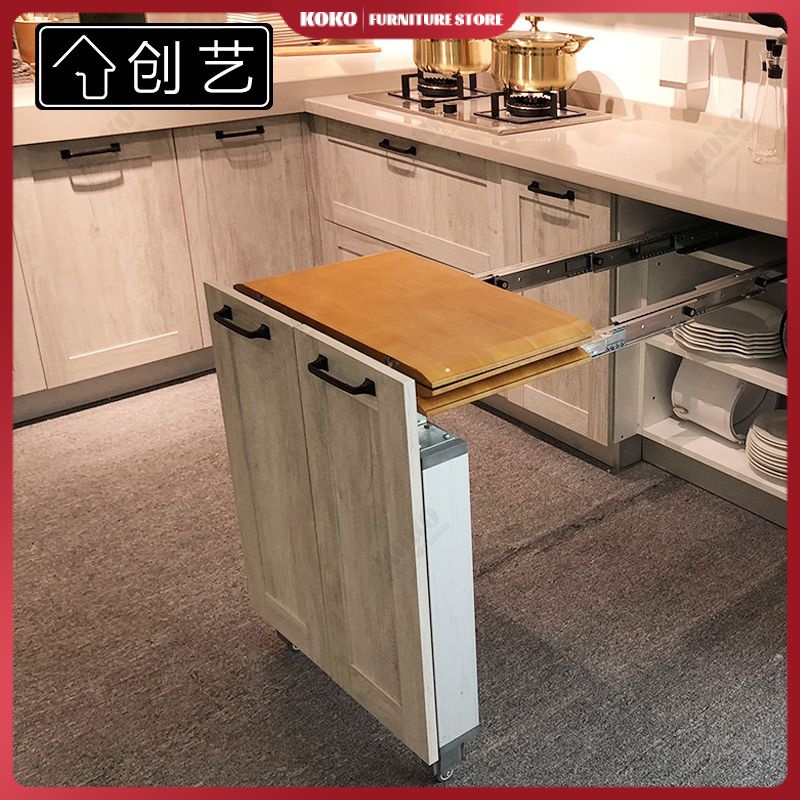 Cabinet dining table sliding rail multifunctional folding telescopic ...