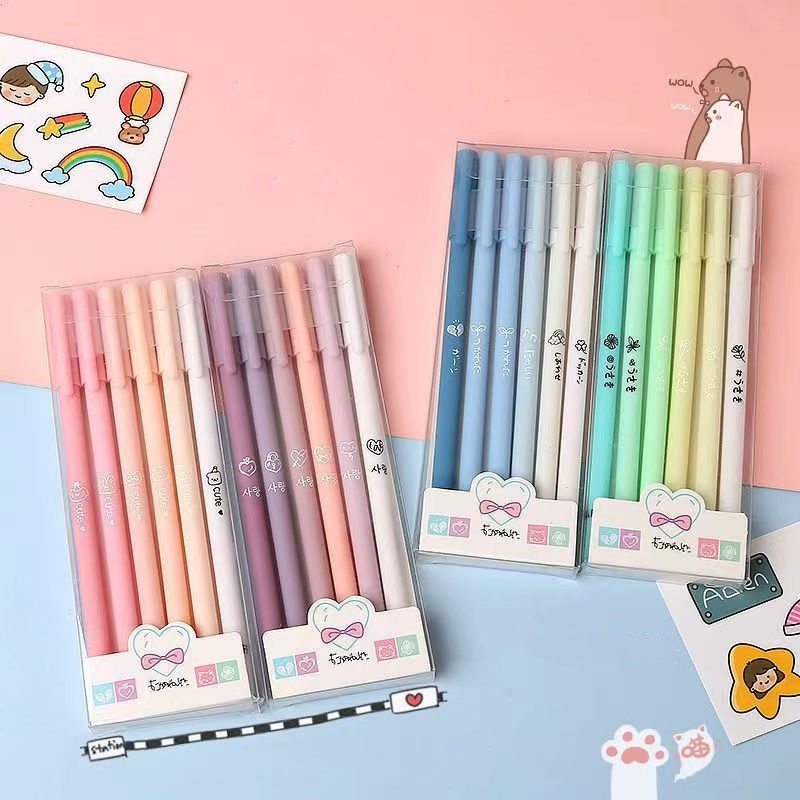 Morandi Aesthetic gel Pen 0.5mm/6 Morandi Series Liquid gel Pen ...