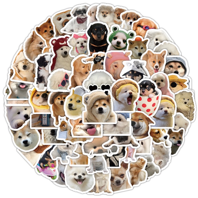 100pcs Cute Dog Waterproof Stickers Pack for Water Bottle Laptop ...