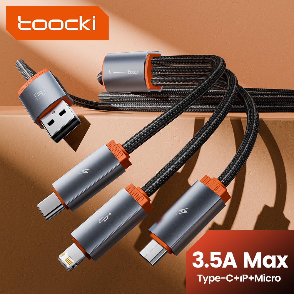 Toocki PD3.5A 3-In-1 Cable USB To Type C Micro l0S Super Fast Charging ...