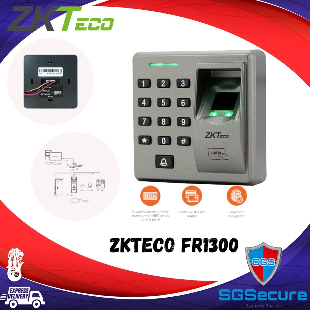 ZKTeco FR1300 (Biometric Access Control with Fingerprint Recognition) | Shopee Singapore