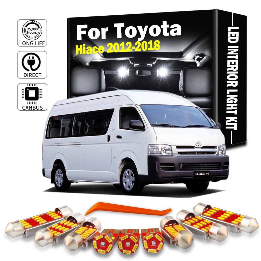 10Pcs Interior LED For Toyota Hiace 2012-2018 Canbus Vehicle Bulb ...