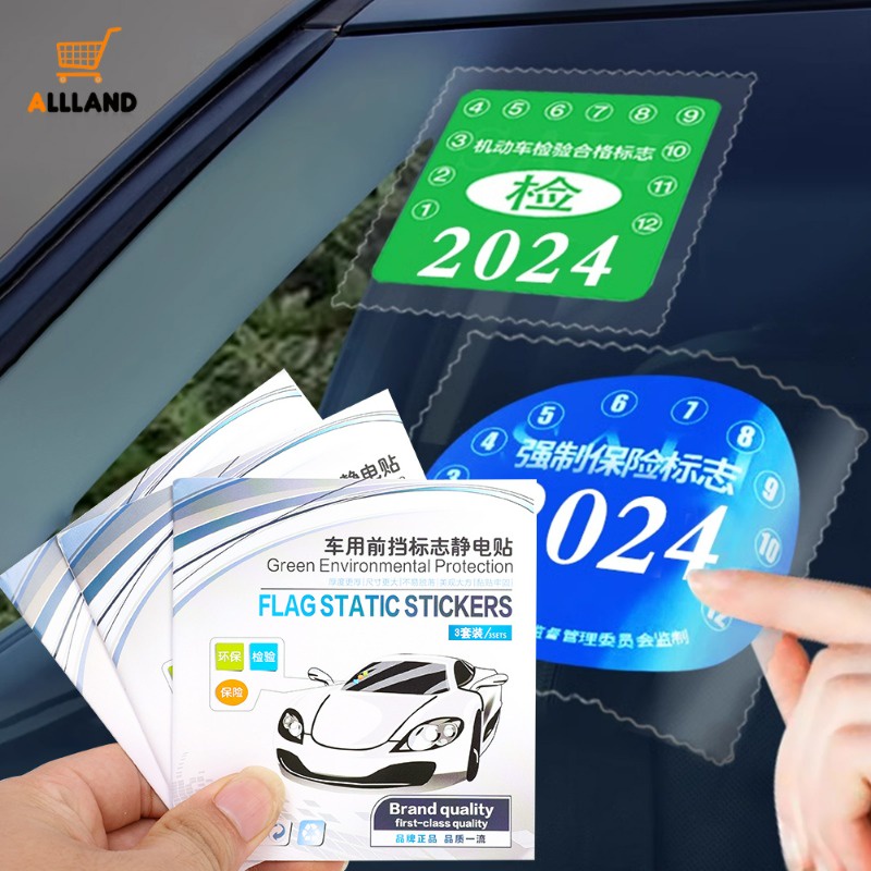 3Pcs/Set Car Windshield Annual Inspection Labels Stickers/ Automobile ...
