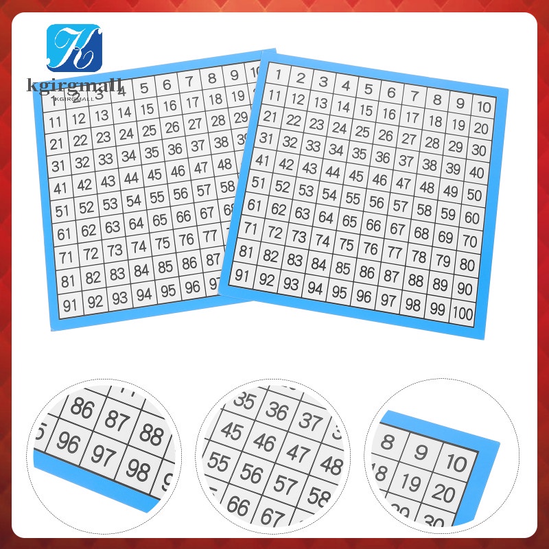 10 Sheets 100 Chart Classroom 1-100 Number Board Craft Supplies Kids ...